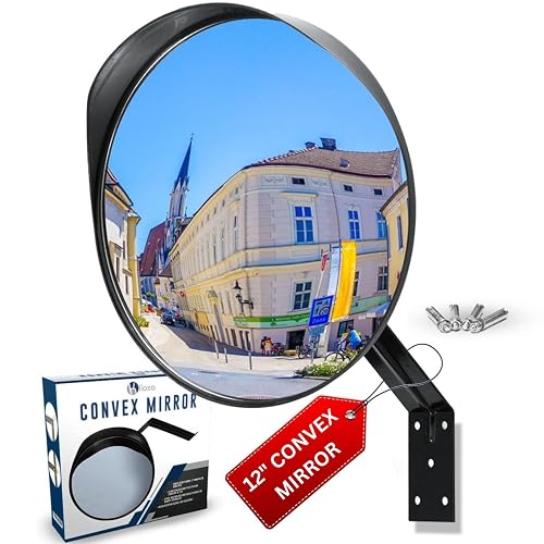 12" Convex Mirror Outdoor & Indoor — Acrylic Safety Traffic Mirror for ...