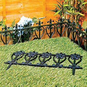 Victorian Style Black Fencing Garden Edging - Ornate Fence Border For ...