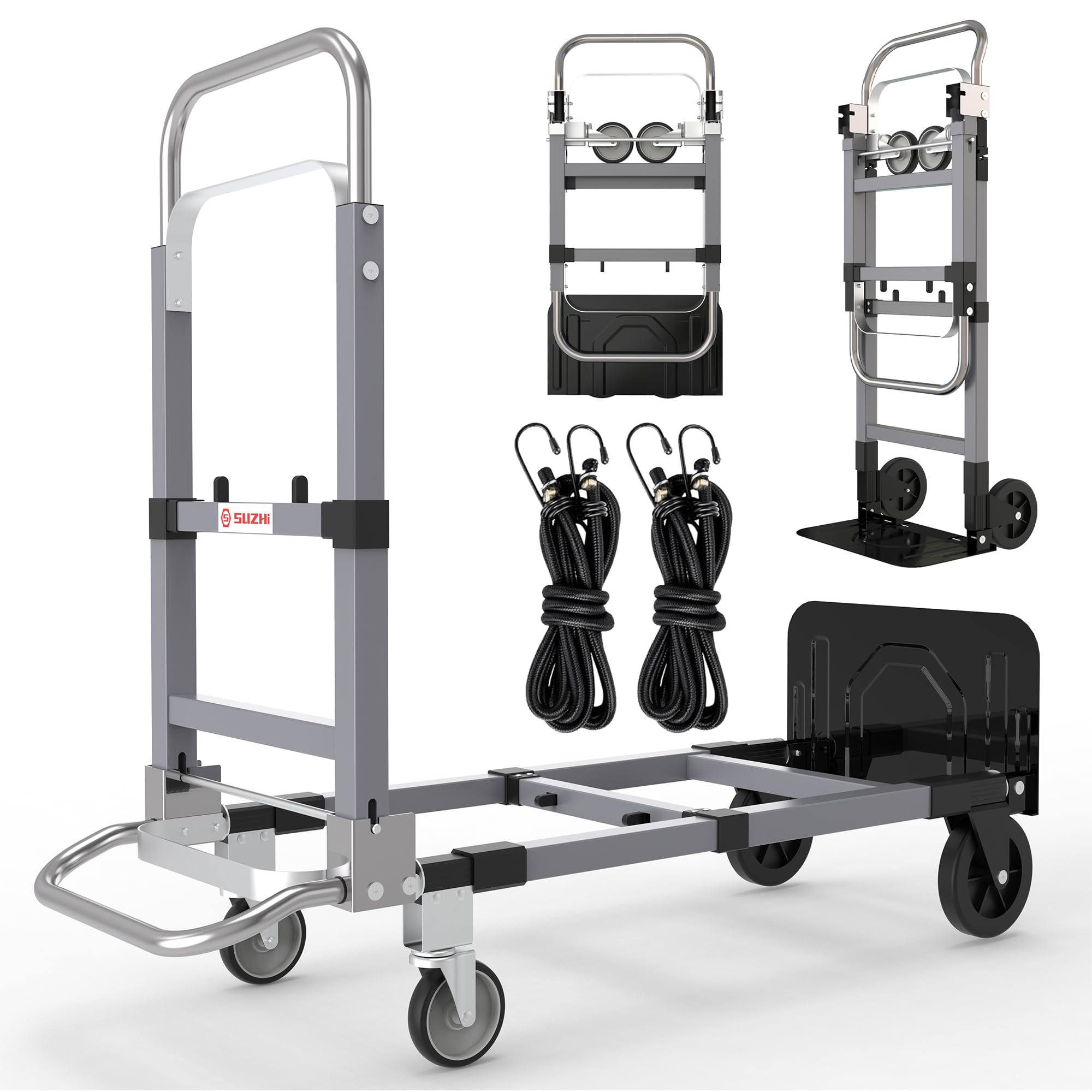 3 in 1 Convertible Hand Truck Dolly Cart with Wheels Collapsible ...