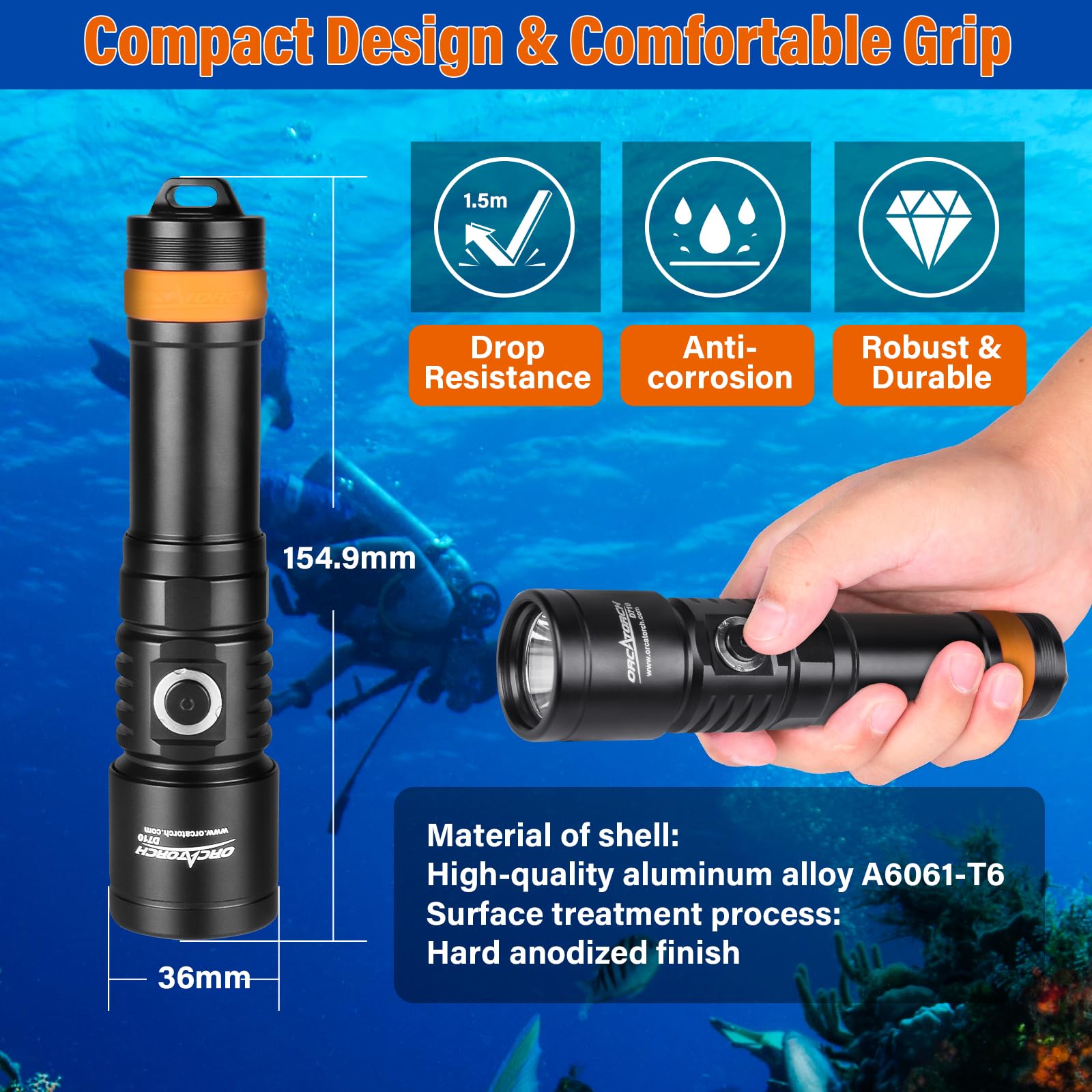 Mua D710 Scuba Diving Light, 3000 Lumens Super Bright Underwater ...