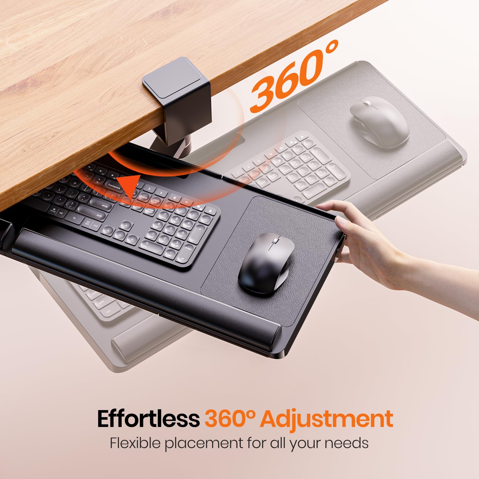 Mua Klearlook Keyboard Tray Under Desk with 360° Rotation, Ergonomic ...