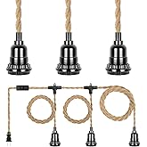 Vintage Triple Light Sockets Pendant Hanging Light Cord Kit Plug-in ...
