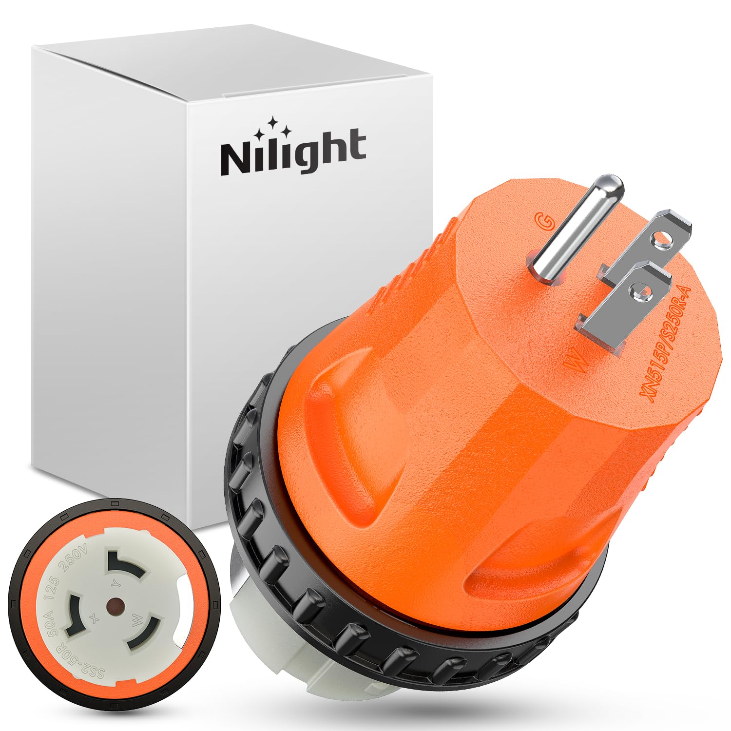 Nilight 15A to 50A RV Power Adapter 110 Volt Twist Locking Connector 5 ...