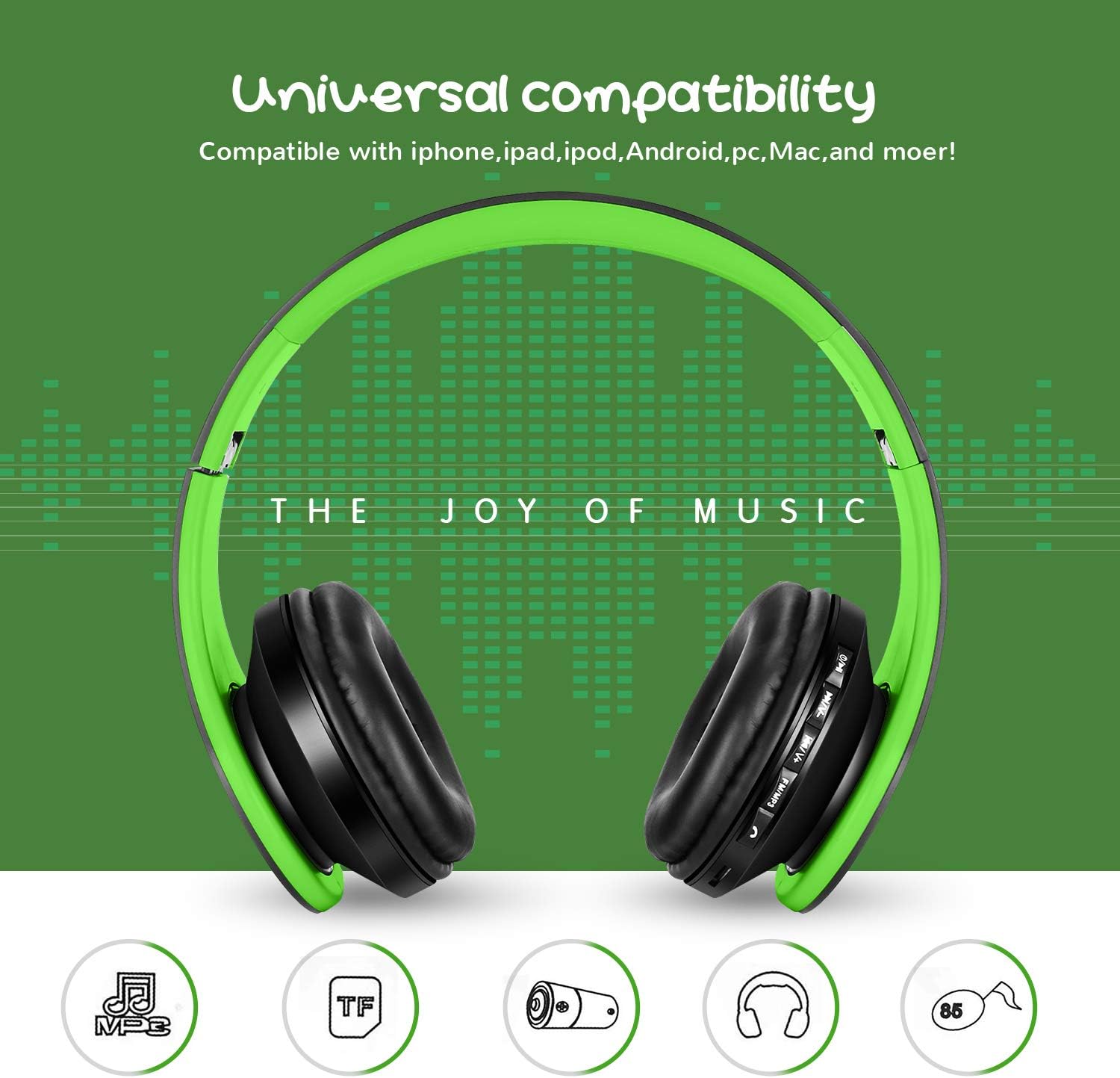 ZAPIG Wireless kids headphones with Microphone, Children’s Wireless ...