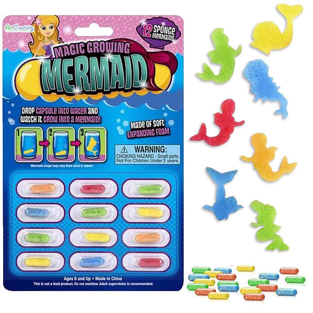 Buy ArtCreativity Magic Growing Mermaid Capsules, Grow in Water, 2 ...