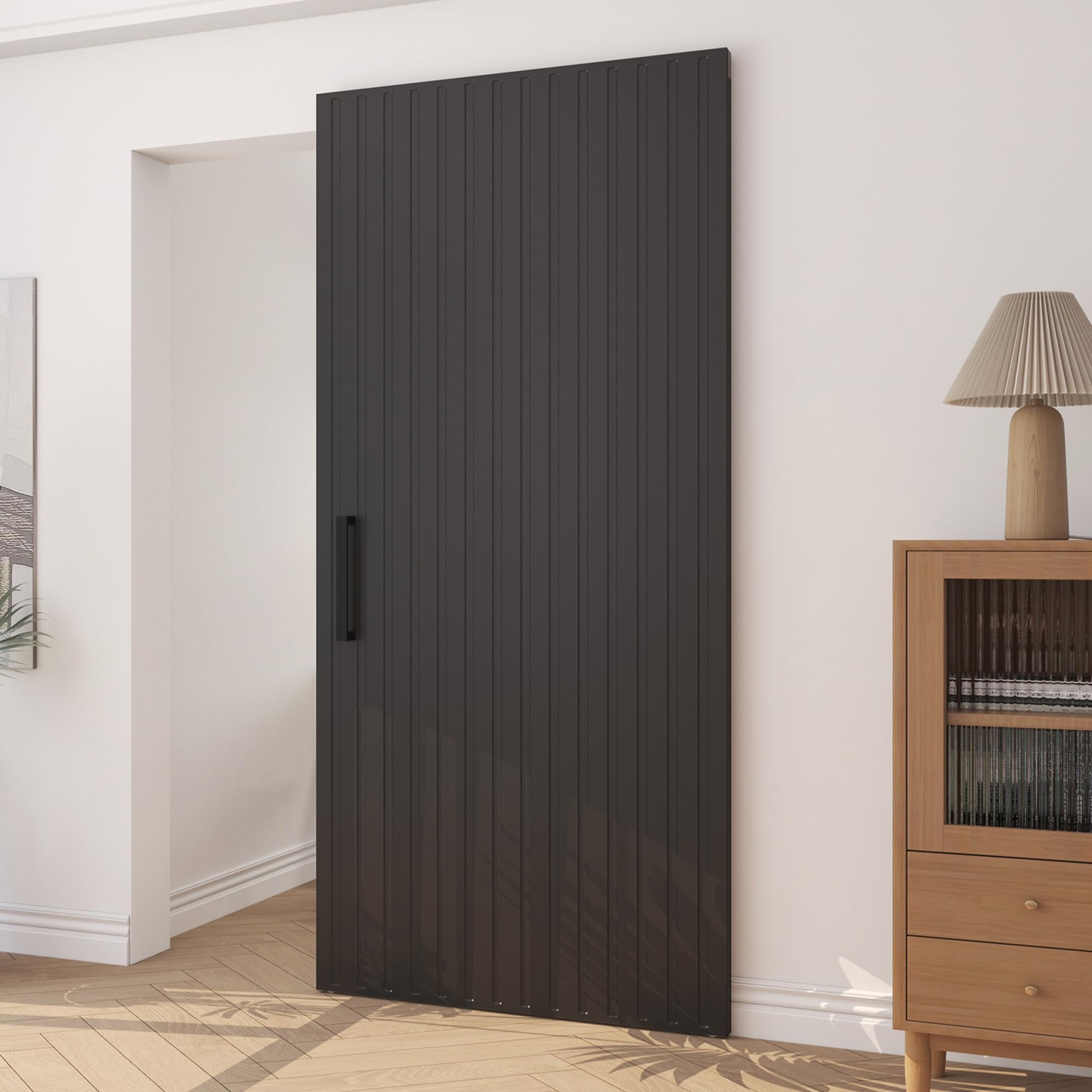 JUBEST 40"x86" Concealed Sliding Barn Door with Soft Close Hardware Kit ...