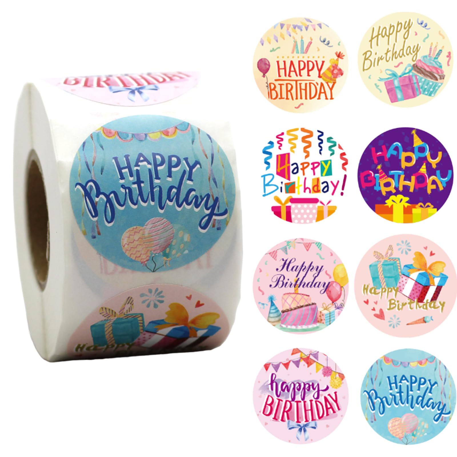 Mua 500pcs Happy Birthday Roll Stickers Birthday Balloon Roll Decals ...