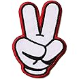 Amazon.com: Official Mickey Mouse Glove Peace Sign Patch Disney ...
