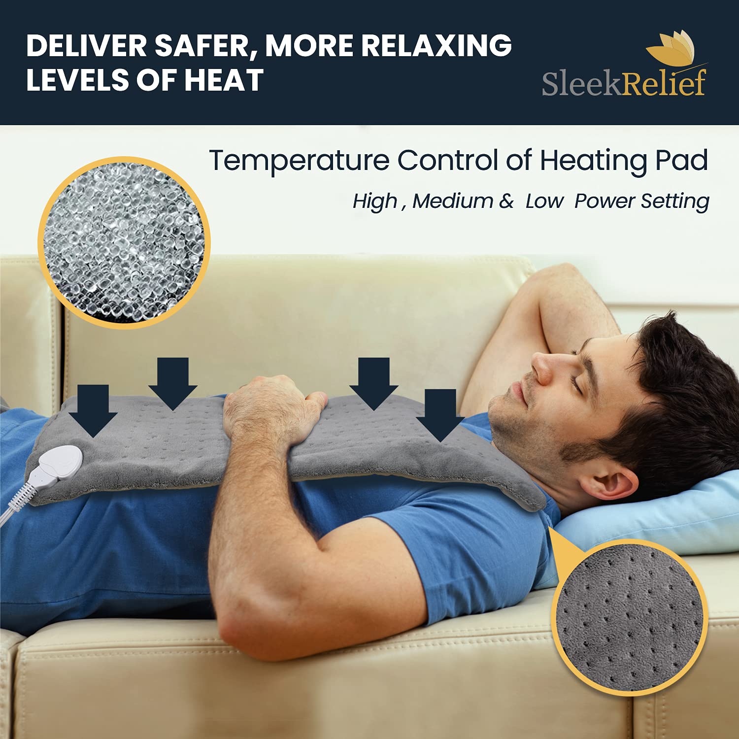 Mua Sleek Relief Portable Heating Pad XL –Electric Heat Pack for Back ...