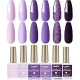Amazon.com : LanFo 6 Colors Gel Nail Polish Set, Green Orange Gel ...