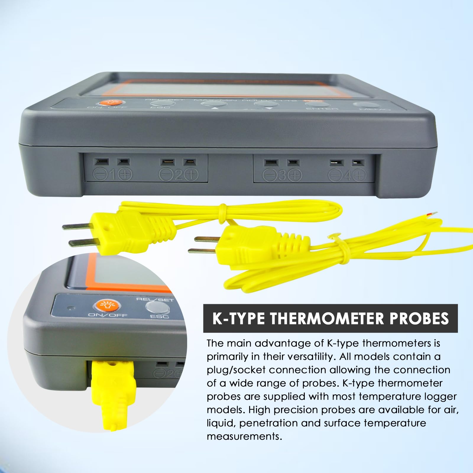 Mua Digital 4 Channel K-Type Thermocouple Thermometer Recorder with 8G ...