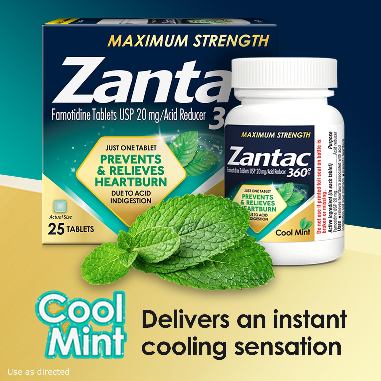 Mua Zantac 360 Maximum Strength, Cool Mint, 25 Count, Heartburn ...