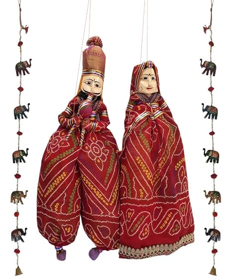 Buy rv Art Rajasthani Handcrafted Handmade Kathputli/Puppet Pair and 1 ...