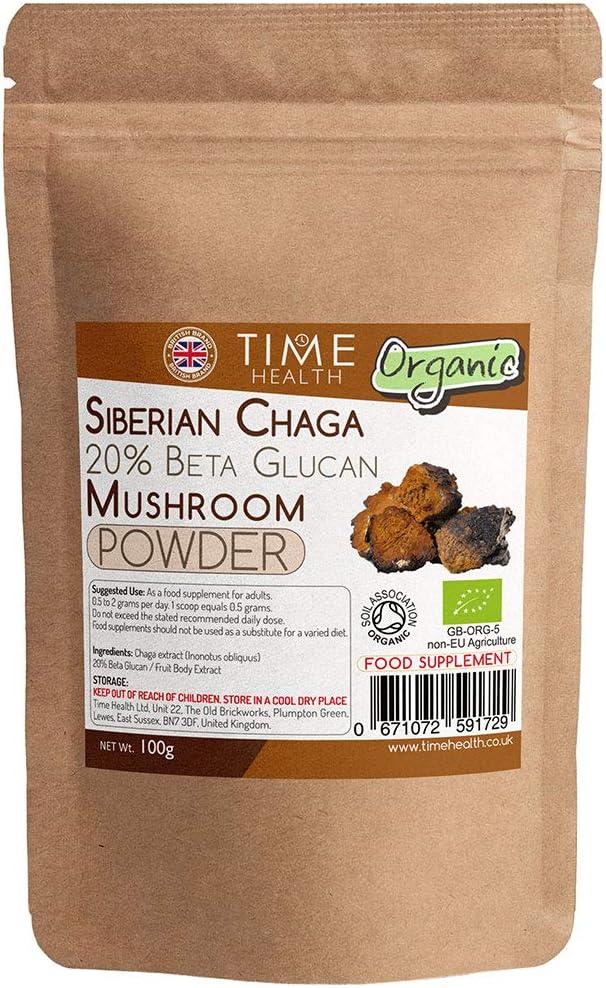 Siberian Chaga (Inonotus obliquus) Organic 20% Beta Glucan Mushroom ...