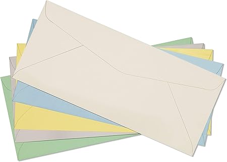 Amazon.com : # 10 Business Envelopes Pastel Color -Assorted Pack Green ...