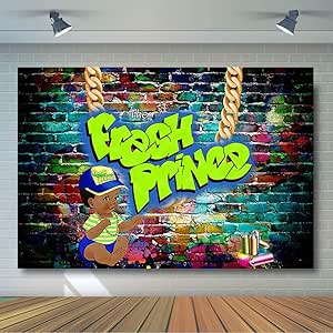 Amazon.com : COMOPHOTO Fresh Prince Baby Shower Backdrop 7x5ft Graffiti ...
