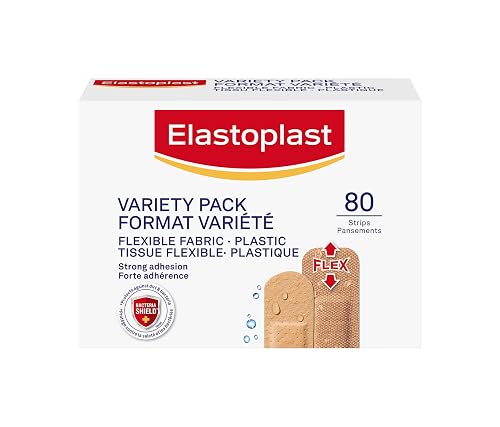 ELASTOPLAST Fabric and Plastic Adhesive Bandages Variety Pack (80 ...