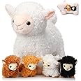 Amazon.com: Lenwen 5 Pcs Lamb Stuffed Animal Toys Sets, 14 Inch Mommy Lamb Plush with 4 Cute ...