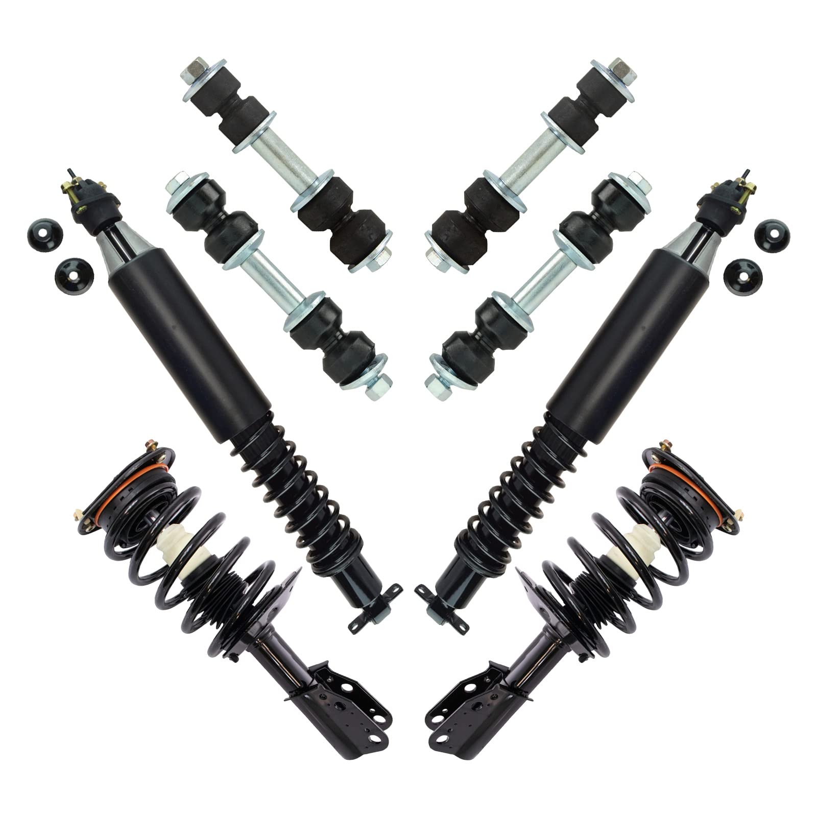 TRQ Front and Rear Suspension Kit Air Bag to Coil Spring Conversion Kit ...