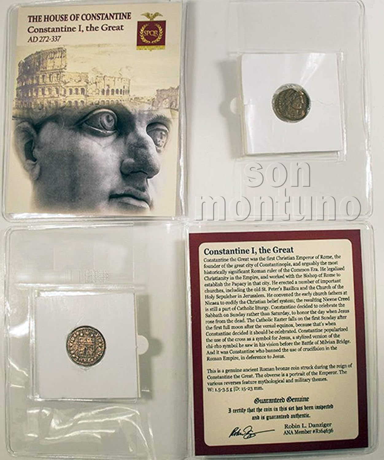 CONSTANTINE THE GREAT - Ancient Roman Bronze Coin in Folder with ...