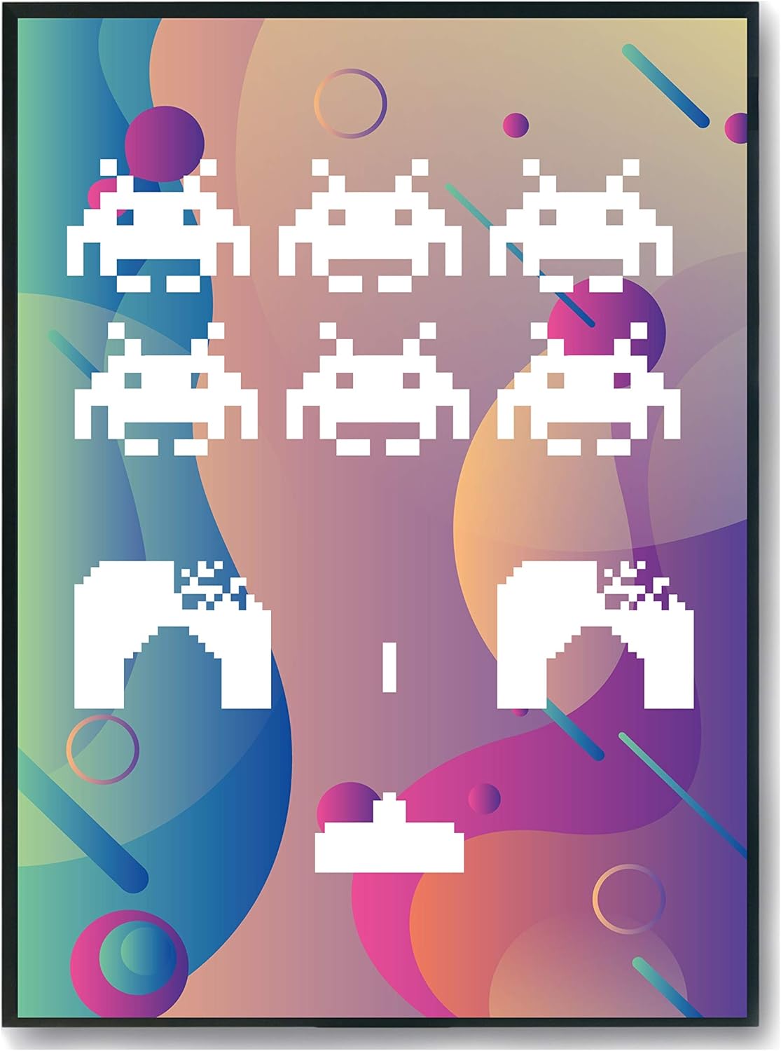 Hippowarehouse Space invaders Printed Poster Wall Art Design Classroom ...