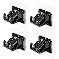 Amazon.com: 4PCS No Drill Curtain Rod Brackets No Drilling Curtain Rod ...
