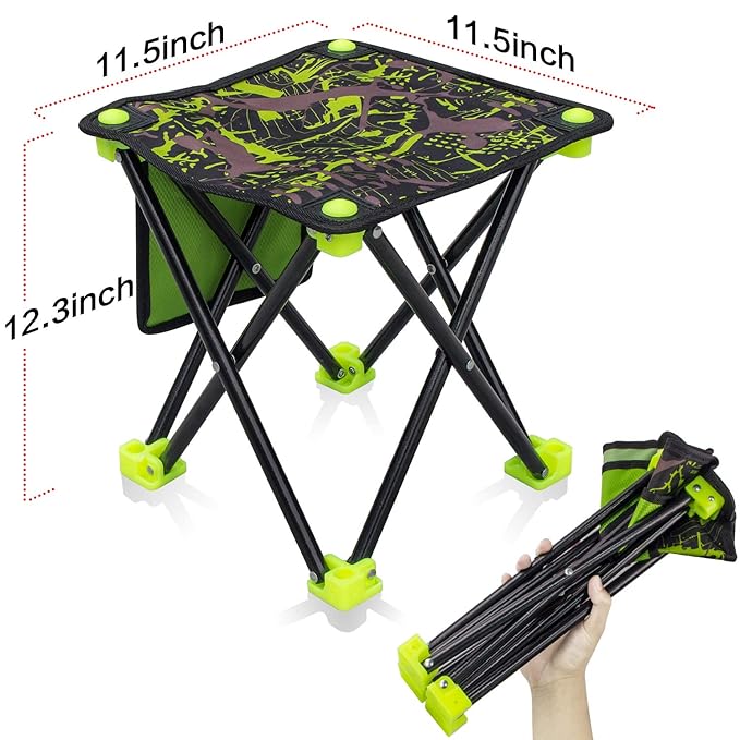 Mini Quick Folding Camping Portable Stool Slacker Chair Seat Foot Rest ...