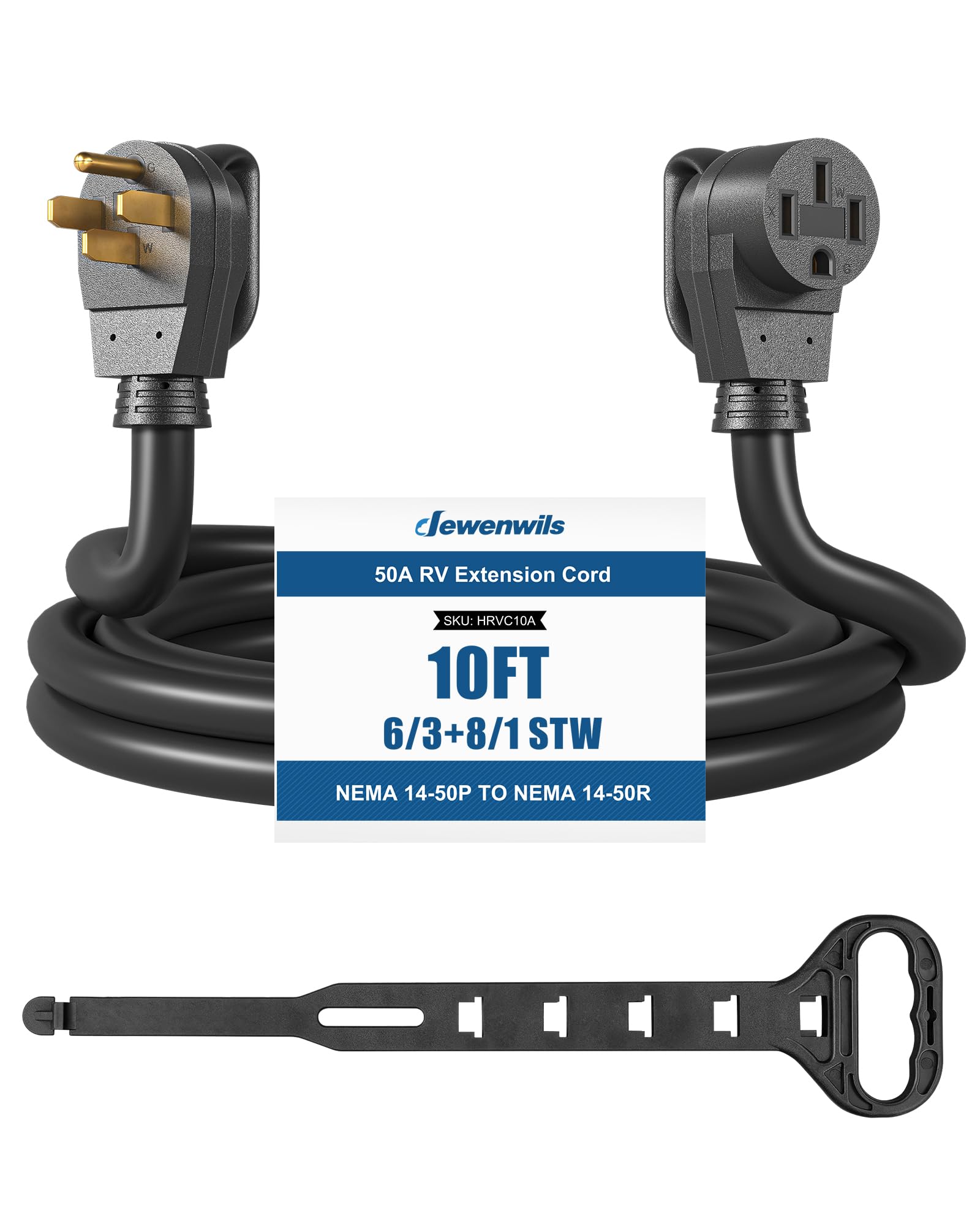 DEWENWILS 50 Amp RV Extension Cord, 125/250VAC 12500W Heavy Duty EV ...