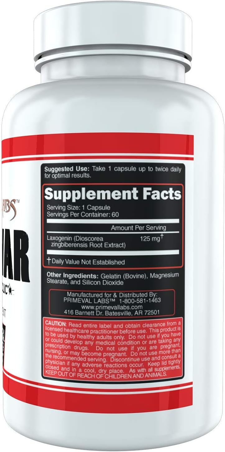 Primeval Labs Primavar, Natural Anabolic, Laxogenin Supplement, Enhance ...