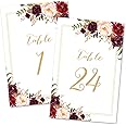 Amazon.com: Bold Floral Table Number Cards 1-24 - Double Sided 4x6 ...