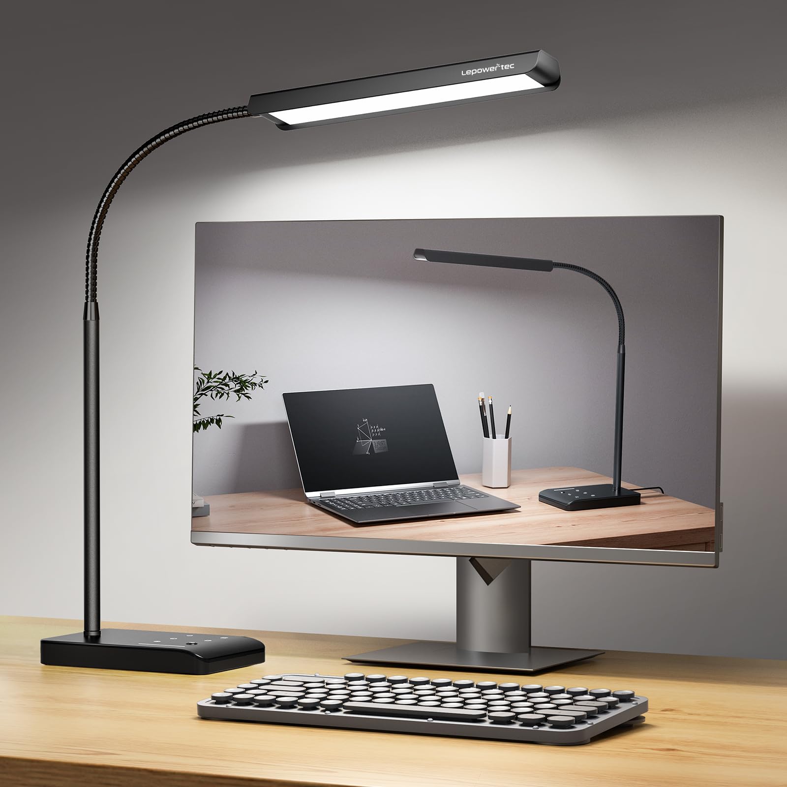 LEPOWER-TEC LED Desk Lamp, 12W Reading Desk Lamp for Office Home with ...