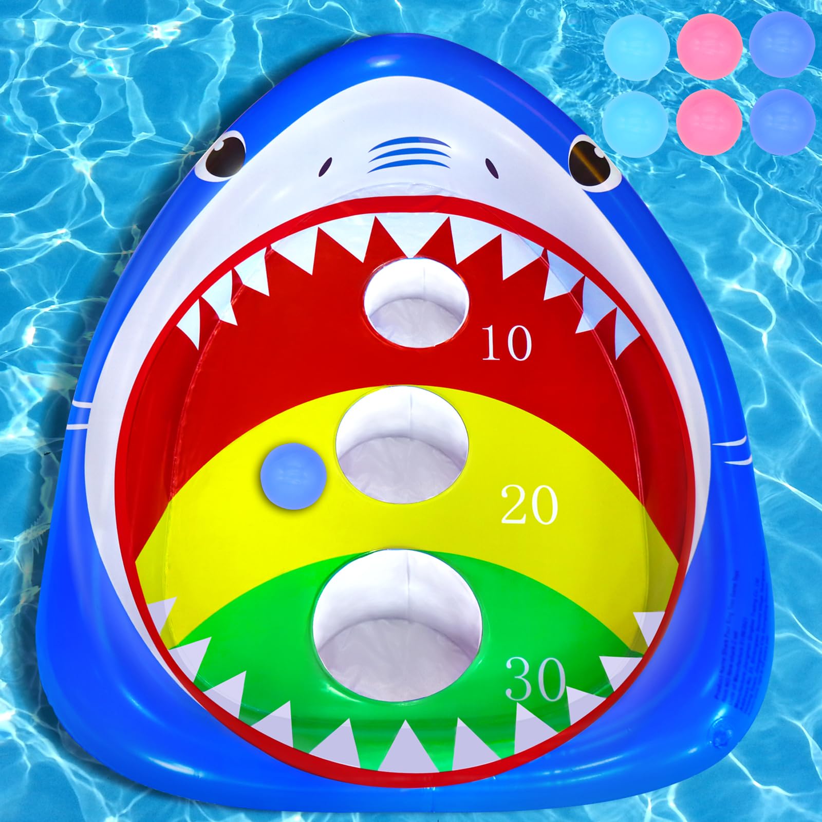 Pool Shark Cornhole Board Games Toys Set, Summer Inflatable Shark ...