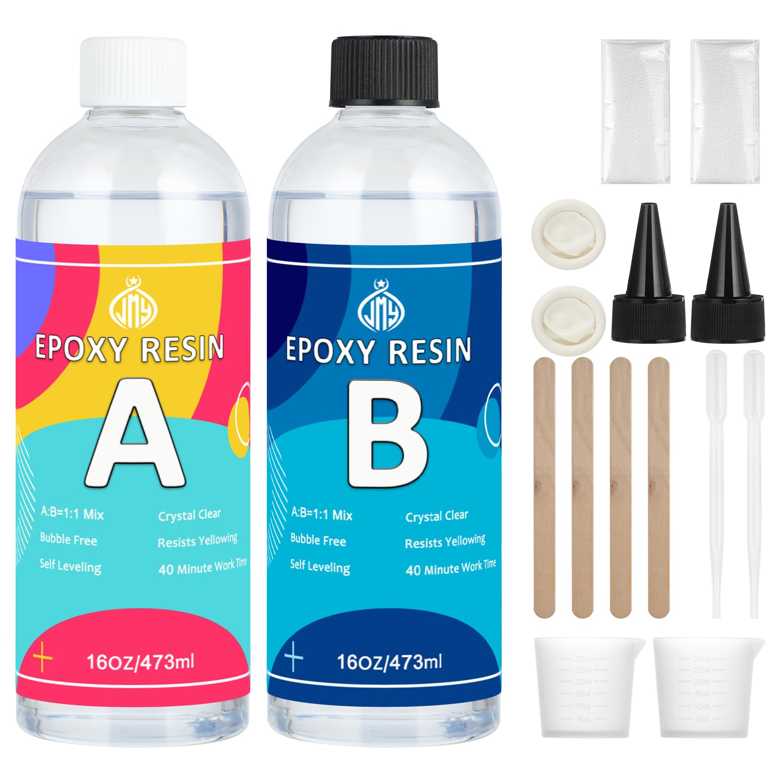 Mua 32OZ Epoxy Resin Kit, Crystal Clear Epoxy Resin No Bubble No ...
