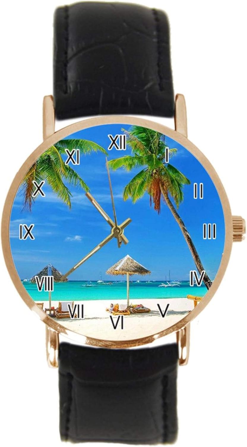 Beach Scenery Wrist Watch Fashion Classic Unisex Analogue Quartz ...