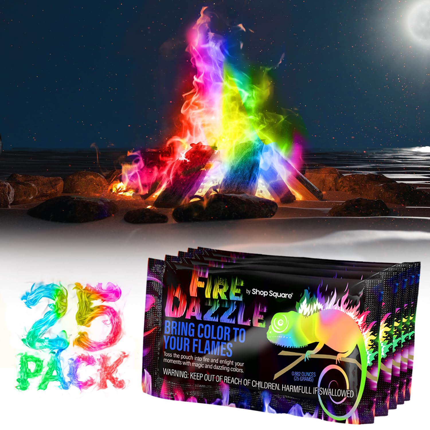 Mua Fire Dazzle Fire Color Changing Packets for Fire Pit - 25 Pack Fire ...