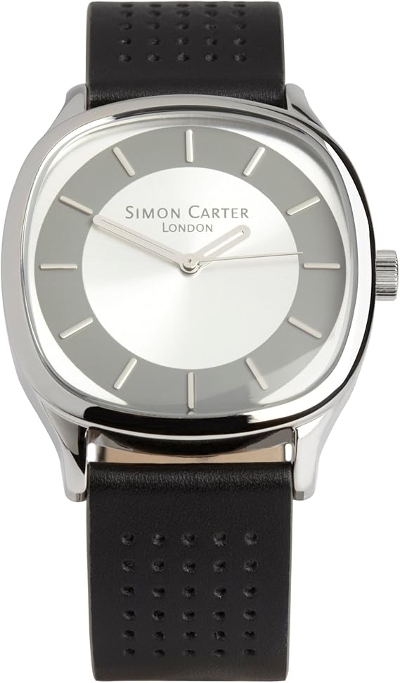 Simon Carter Men's Quartz Watch with Grey Dial Analogue Display and ...