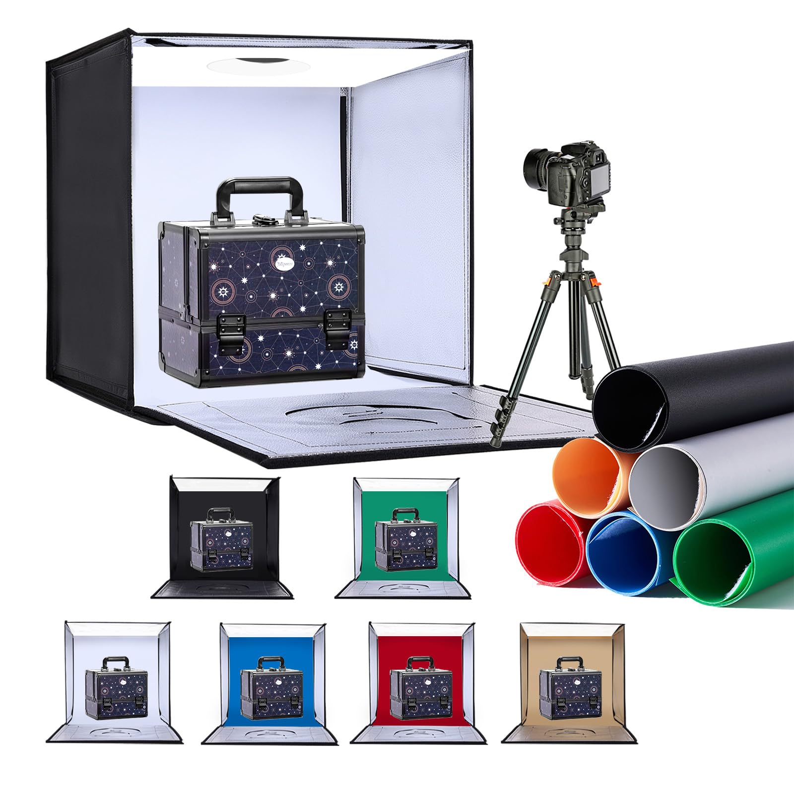 ZKEEZM Light Box Photography 24"x24" with 120LED Lights and 6 Color ...