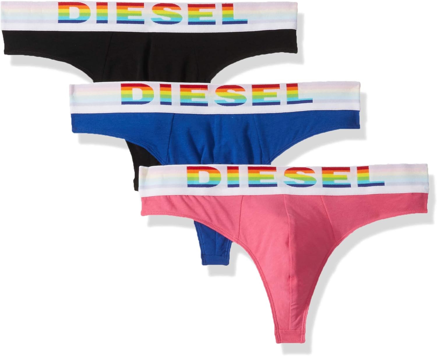 Diesel Herren 3 Pack Bold Thong Underwear Unterwäsche, Pink/Black/Blue ...