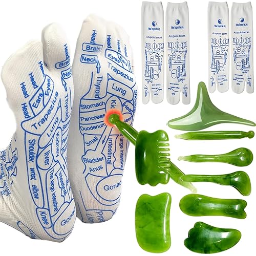 Reflexology Socks with Tools Set, Acupressure Pressure Point Socks ...