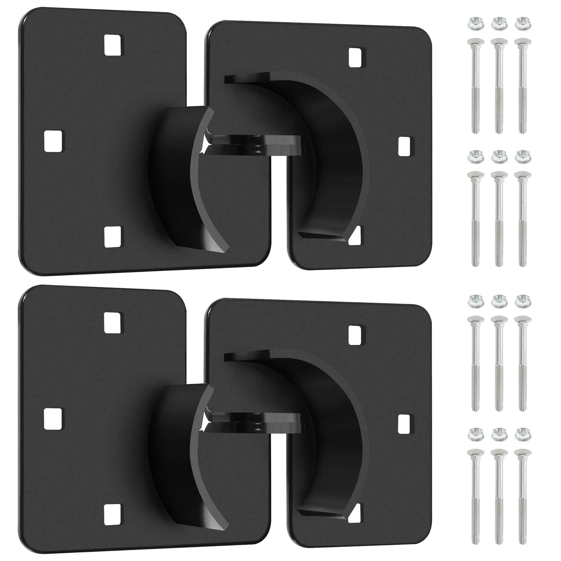 IRONWALLS Puck Lock Hasp Black 2 Packs, Heavy Duty Lock Hasp for Hidden ...