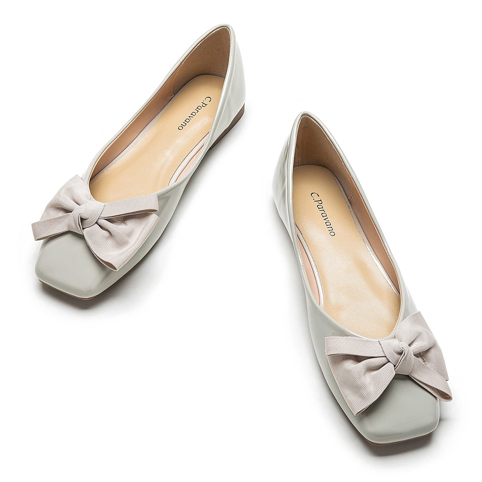 C.Paravano Women's Flats | Square Toe Shoes for Women | Grass Flats ...
