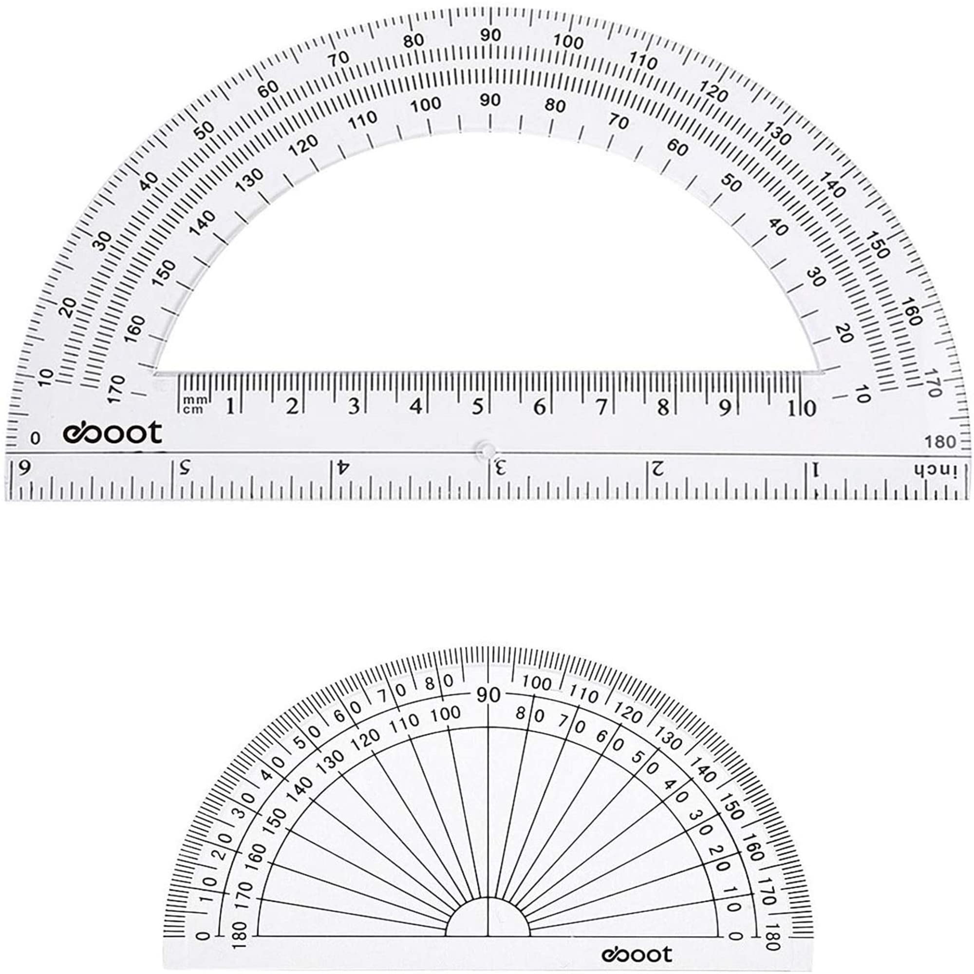 Mua Plastic Protractor Protractor 180 Degrees, 4 Inch and 6 Inch, Clear ...