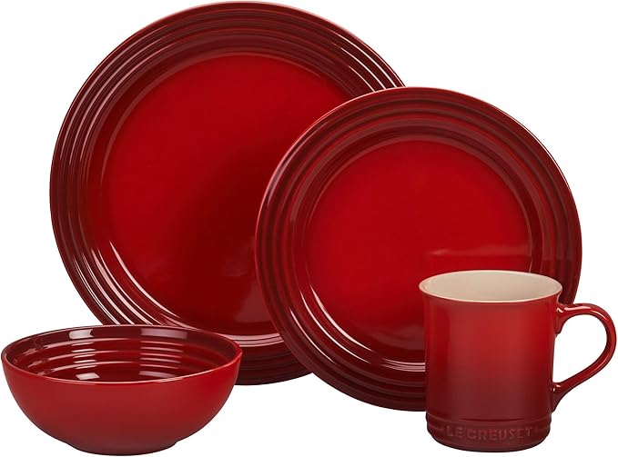 Amazon.com | Le Creuset PGWSV16-0367 Stoneware Dinnerware Set, 16 Piece ...