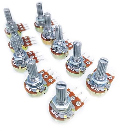 10pcs 2K ohm Linear Taper Rotary Potentiometer Panel Pot B2K 15mm in ...