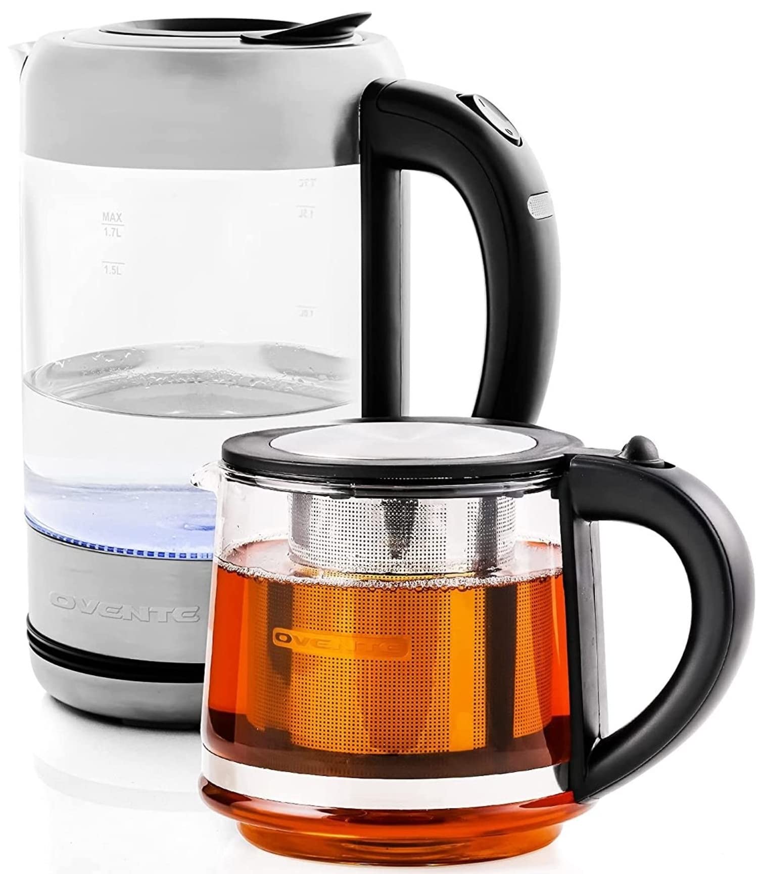 OVENTE 1.7L Electric Kettle and Tea Maker Pot Combo, 1500W BPA Free ...