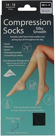 Ladies Pretty Legs Silky Smooth Compression Socks DJ4S Black: Amazon.co ...