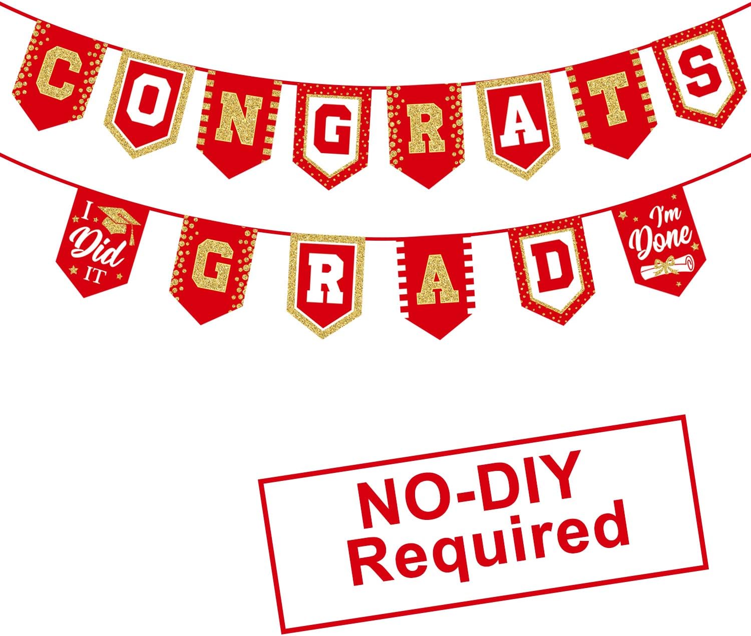 2021 Red Graduation Banner – No DIY Required red Graduation Party ...