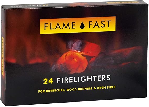 Flamefast Firelighters Starter Blocks, Quick Start, Eco Barbecue, Wood ...