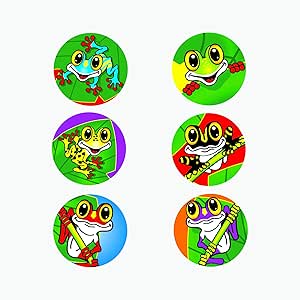 Amazon.com: Fun Express Frog Stickers (100 Stickers on a Roll ...