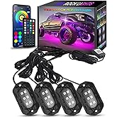 Amazon.com: 6 Pods RGB LED Rock Lights for UTV ATV Golf Cart Truck RZR Offroad Pickup SUV ...